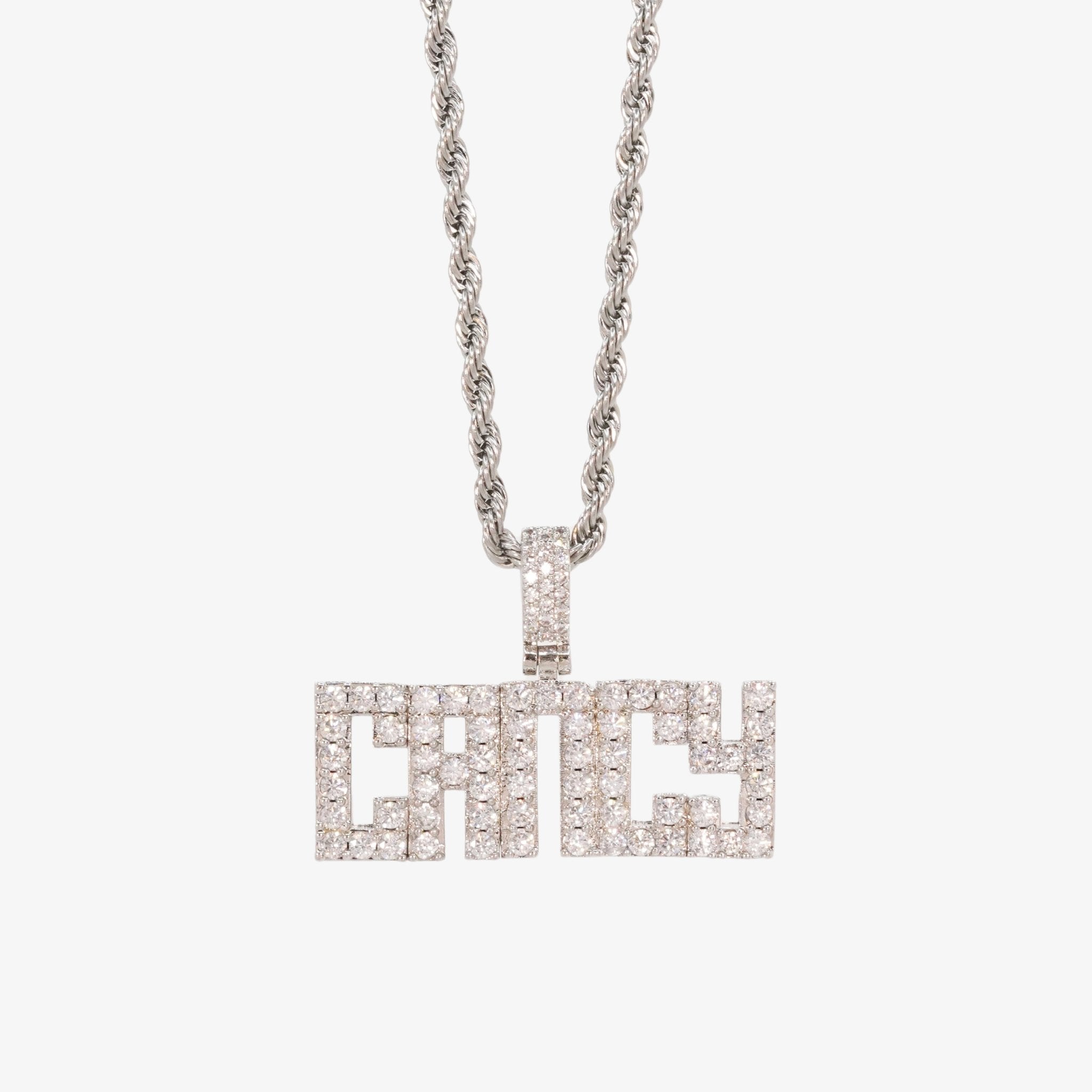 Custom Mini Iced Block Font Name Pendant - CRNCY Jewelry