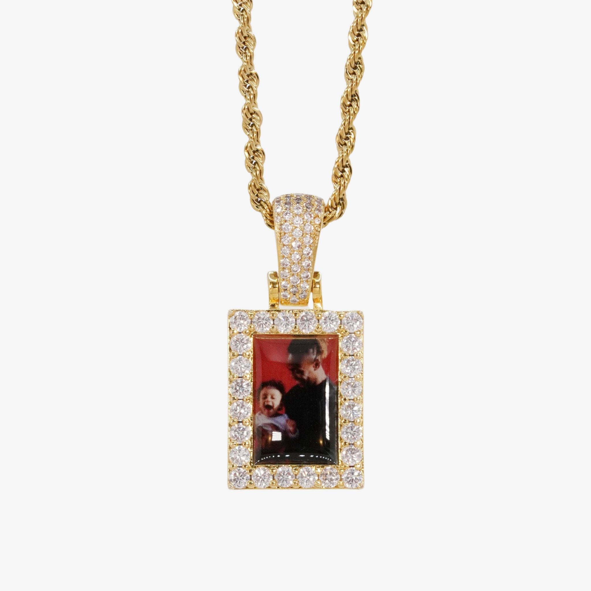 Small Custom Rectangle Picture Necklace - Ships in under 7 days – CRNCY